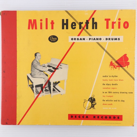 Media | Milt Herth Trio Organ Piano Drums 1947 1 78 Rpm 4x Record Book ...